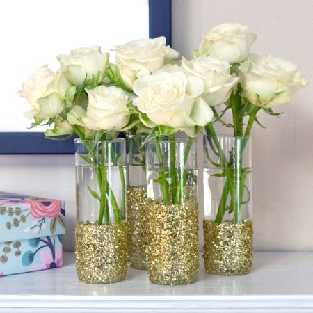 18 Homemade DIY Glitter Vases For Decoration ⋆ Bright Stuffs