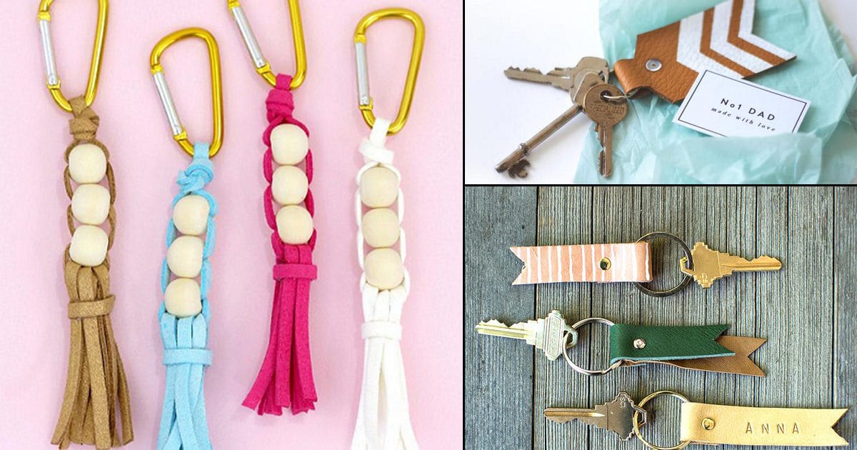 19 DIY Leather Keychain Ideas Leather Keychain Craft Bright Stuffs