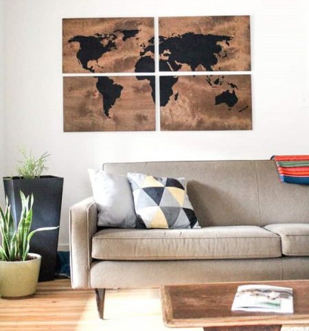 31 DIY World Map Decoration Ideas ⋆ Bright Stuffs