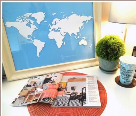 31 DIY World Map Decoration Ideas ⋆ Bright Stuffs