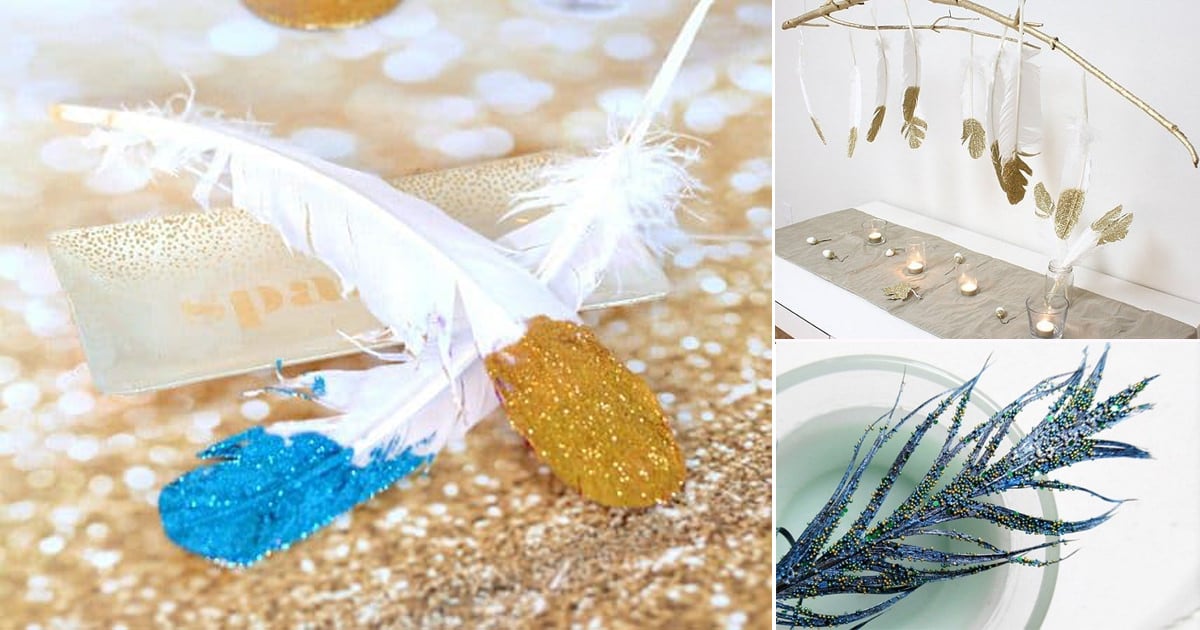 17 DIY Glitter Feathers For A Sparkly Decor ⋆ Bright Stuffs