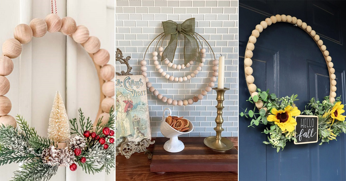 10 Amazing Wood Bead Wreath Ideas ⋆ Bright Stuffs