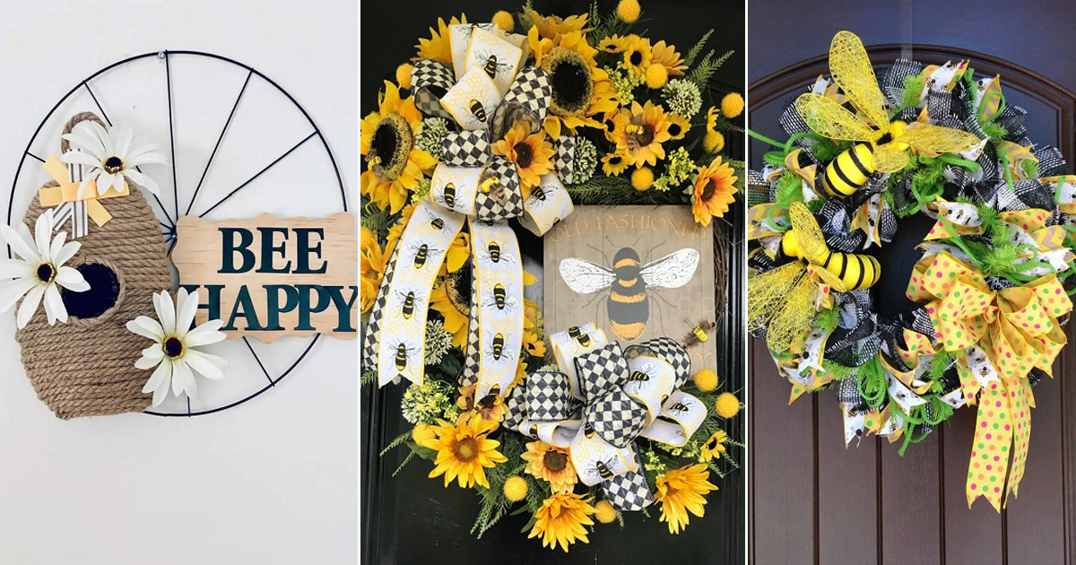 8 Awesome Bee Wreath Ideas For Every Season ⋆ Bright Stuffs