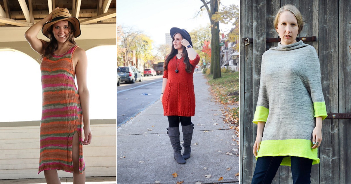 10 Tunic Dress Free Knitting Patterns ⋆ Bright Stuffs