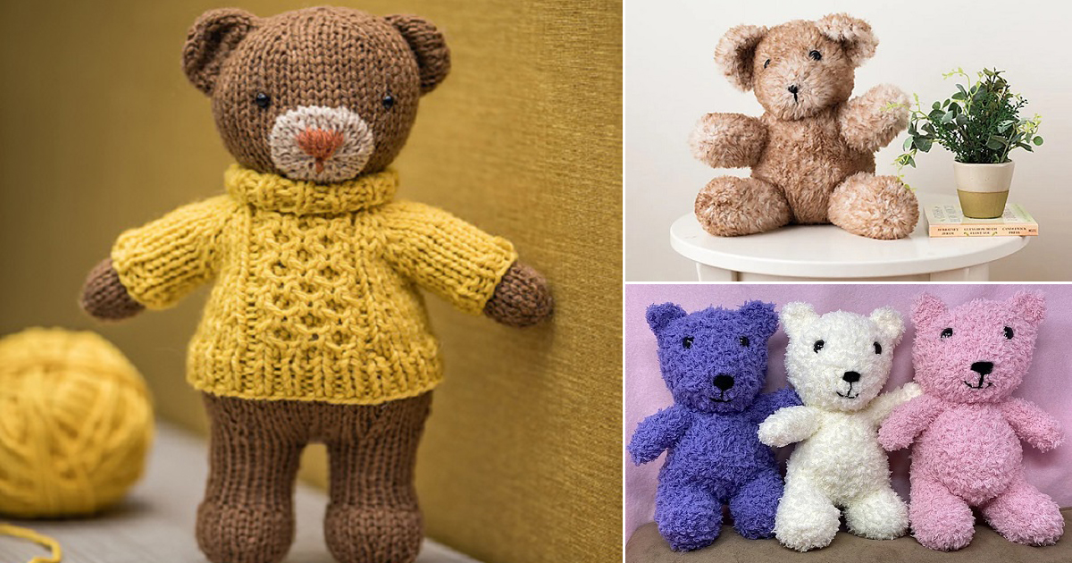 11 Teddy Bear Free Knitting Patterns ⋆ Bright Stuffs