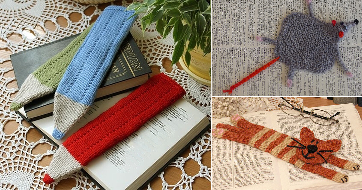 10 Free Bookmark Knitting Patterns ⋆ Bright Stuffs