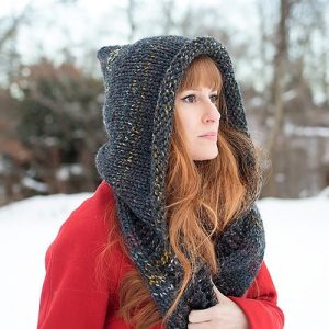 11 Knitted Hooded Scarf Free Patterns ⋆ Bright Stuffs