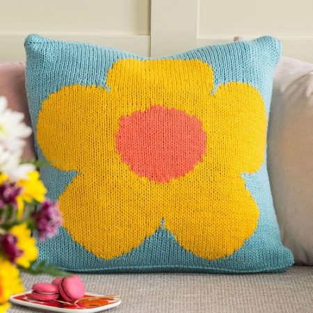 10 Flower Pillow Free Knitting Patterns ⋆ Bright Stuffs