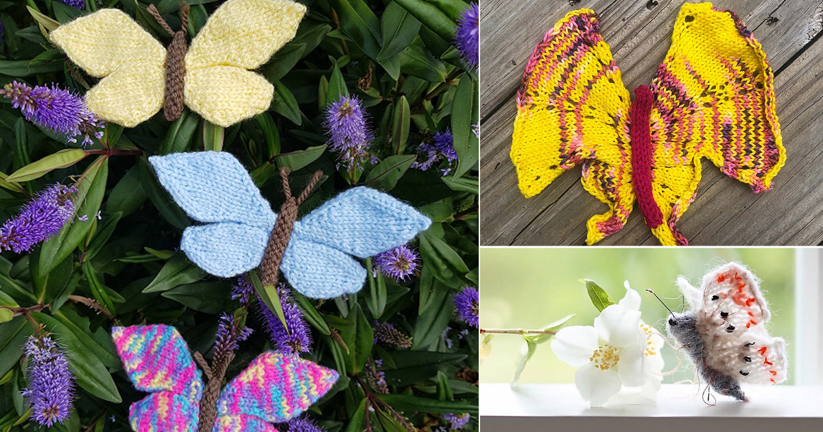 11 Cute Knitted Butterflies Free Patterns ⋆ Bright Stuffs