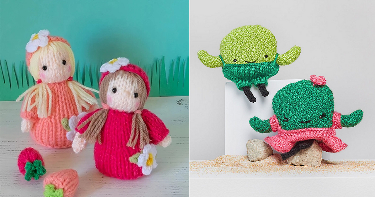 8 Cute Knitted Mini Dolls Free Patterns ⋆ Bright Stuffs