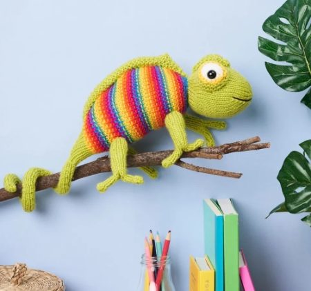 5 Knitted Chameleons Free Patterns and Ideas ⋆ Bright Stuffs