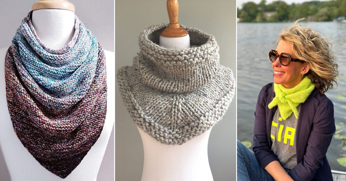 8 Knitted Bandana Free Patterns ⋆ Bright Stuffs