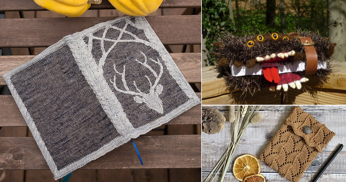 10 Knitted Book Cover Free Patterns ⋆ Bright Stuffs