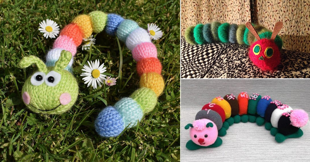 9 Knitted Caterpillar Free Patterns ⋆ Bright Stuffs