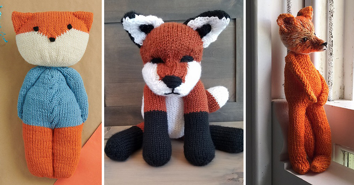 9 Knitted Fox Free Patterns ⋆ Bright Stuffs
