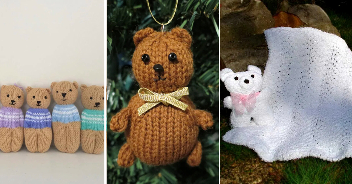 7 Knitted Mini Teddy bear free patterns ⋆ Bright Stuffs