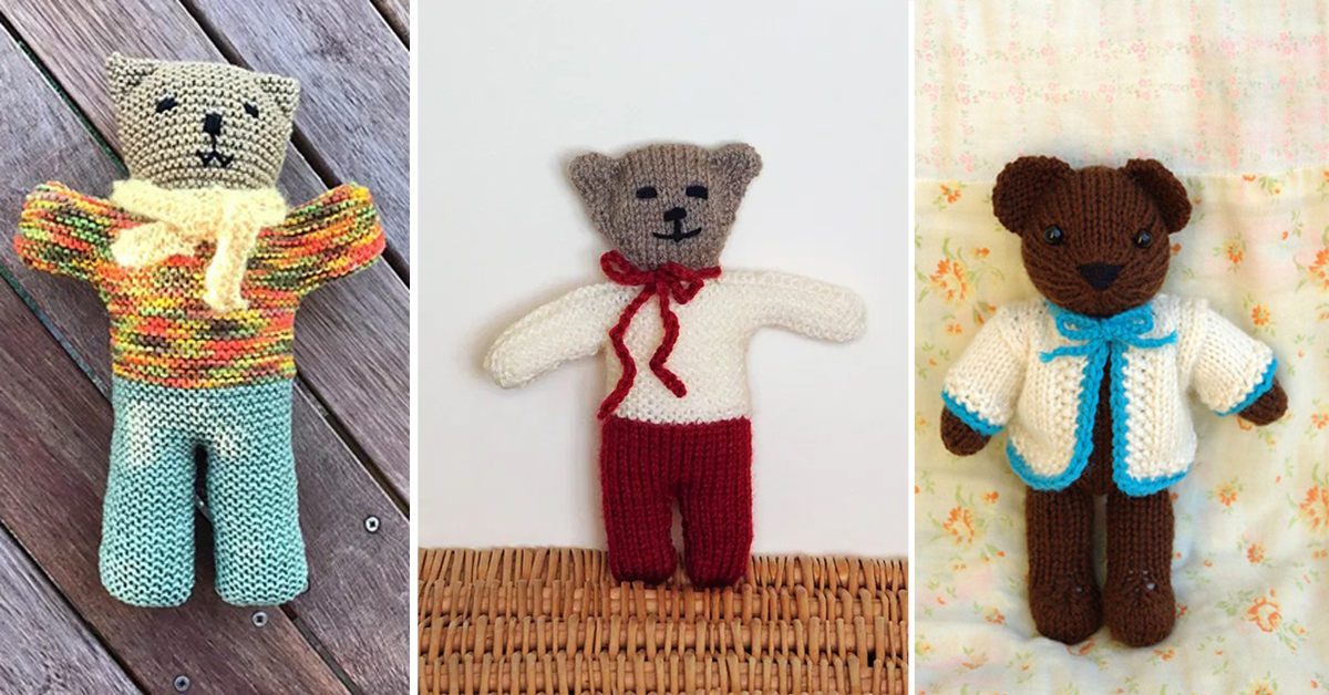 8 Knitted Trauma Teddy Free Patterns ⋆ Bright Stuffs