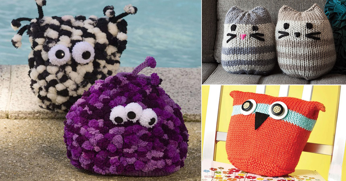 7 Mini Knitted Pouf Free Patterns ⋆ Bright Stuffs