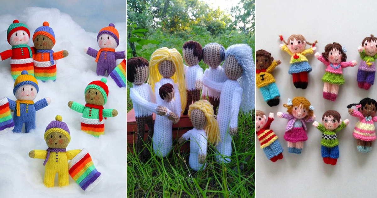 10 Knitted Doll Family Free Patterns ⋆ Bright Stuffs