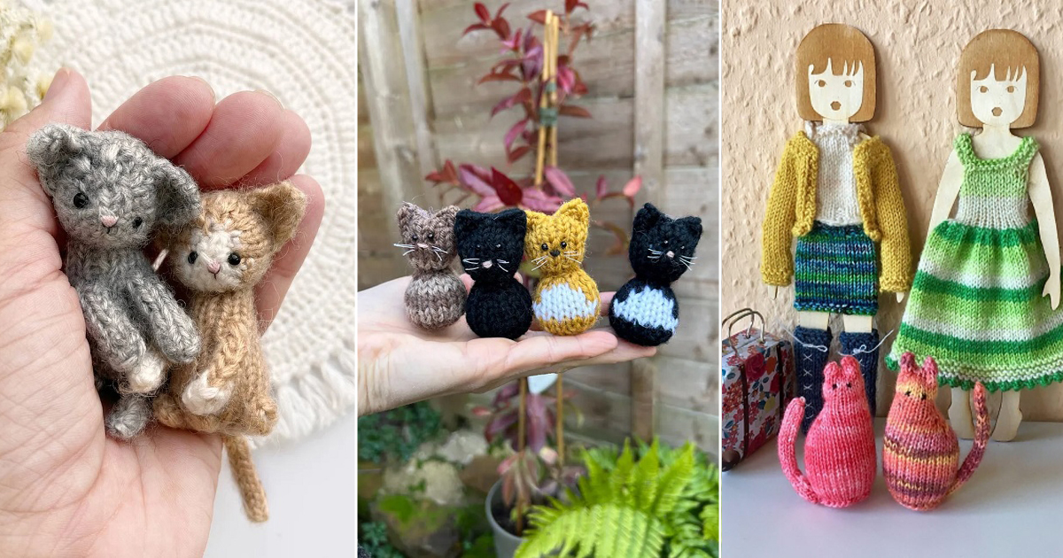 9 Knitted Pocket Cat Toys Free Patterns ⋆ Bright Stuffs