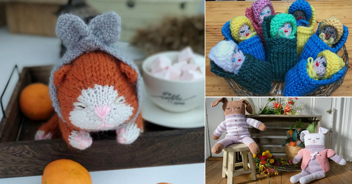 8 Knitted Sleeping Pals Free Patterns ⋆ Bright Stuffs