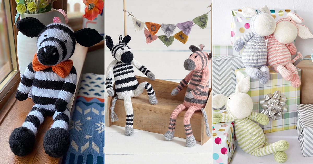 8 Knitted Zebra Free Patterns ⋆ Bright Stuffs