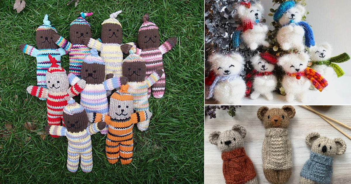 7 Knitted Bear Buddy Free Patterns ⋆ Bright Stuffs