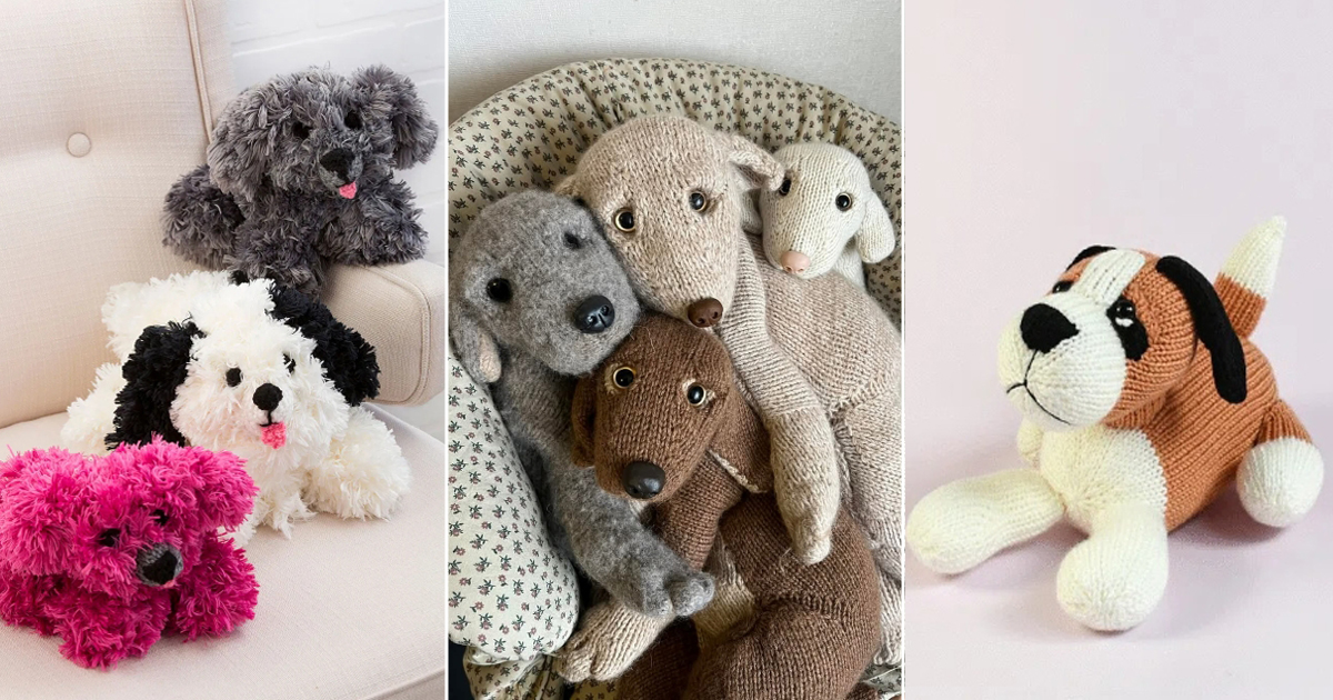 12 Knitted Puppies Free Patterns ⋆ Bright Stuffs
