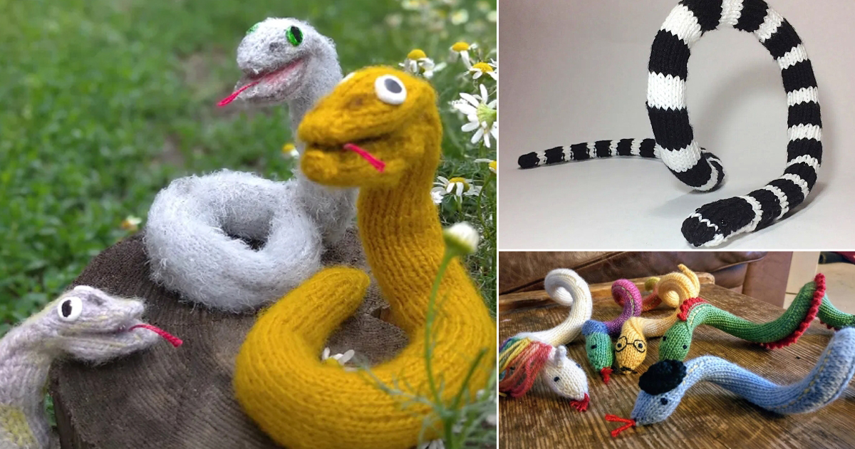 13 Knitted Snakes Free Patterns ⋆ Bright Stuffs