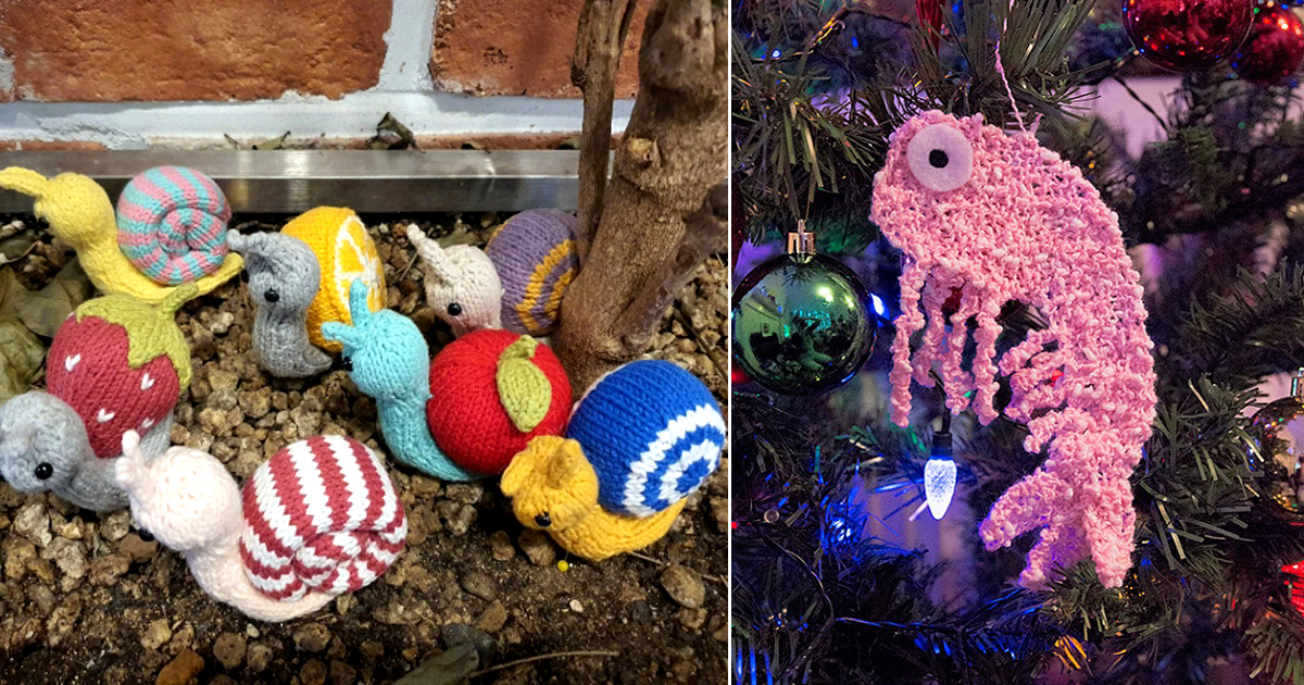 9 Knitted Shrimp and Snails Free Patterns ⋆ Bright Stuffs