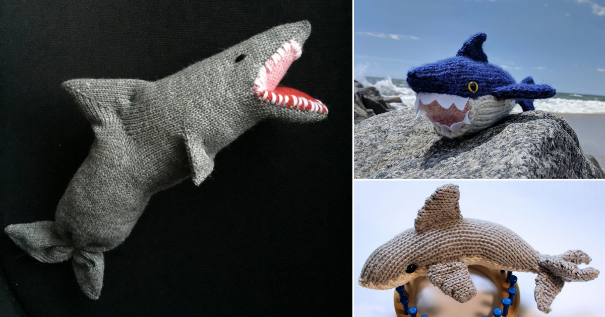 8 Shark Free Knitting Patterns ⋆ Bright Stuffs