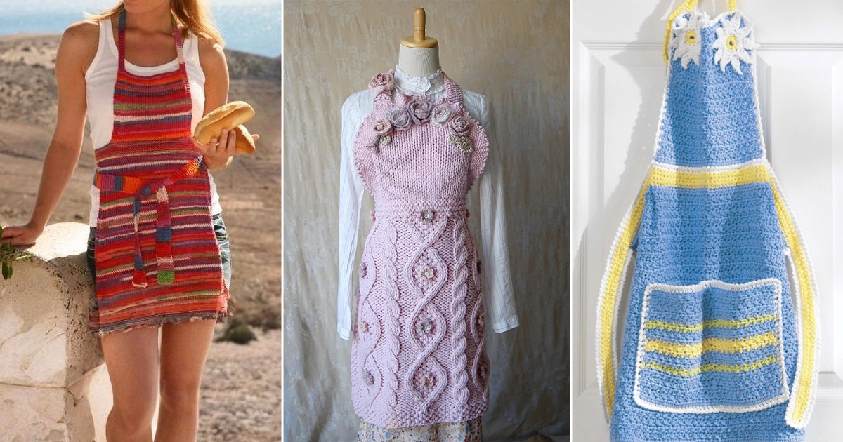 10 Knitted Apron Free Patterns ⋆ Bright Stuffs