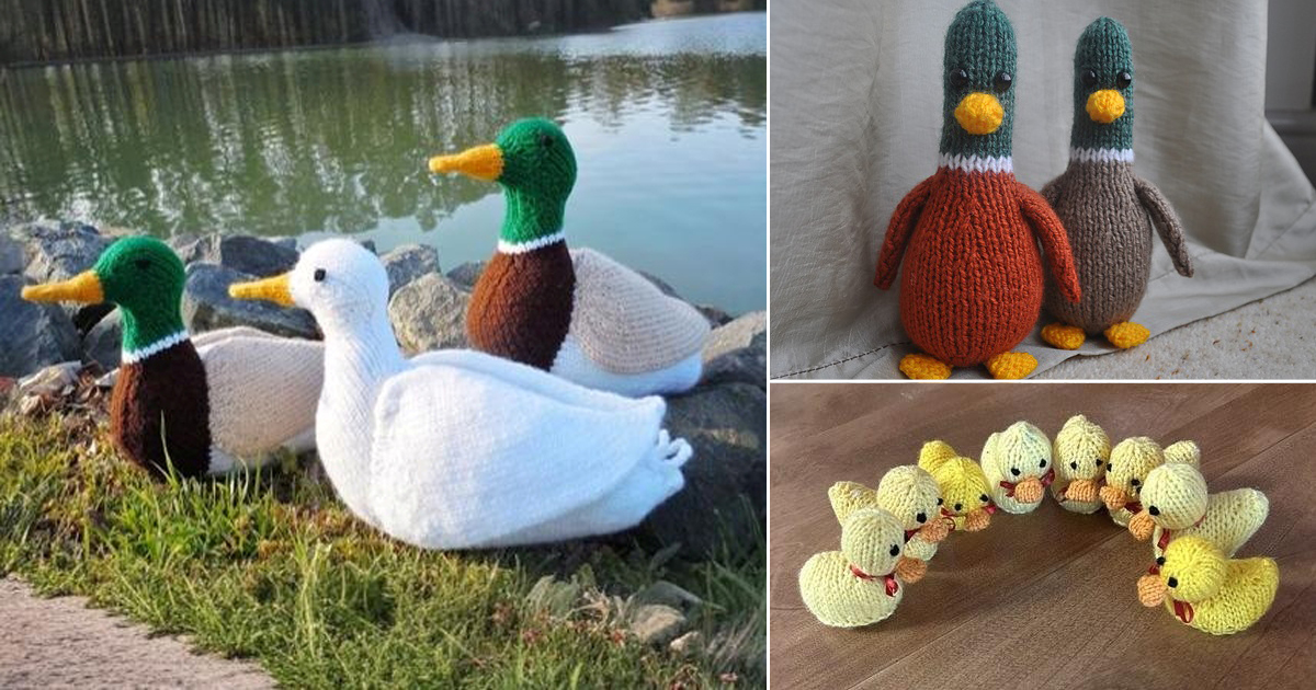 8 Knitted Group of Ducks Free Patterns ⋆ Bright Stuffs