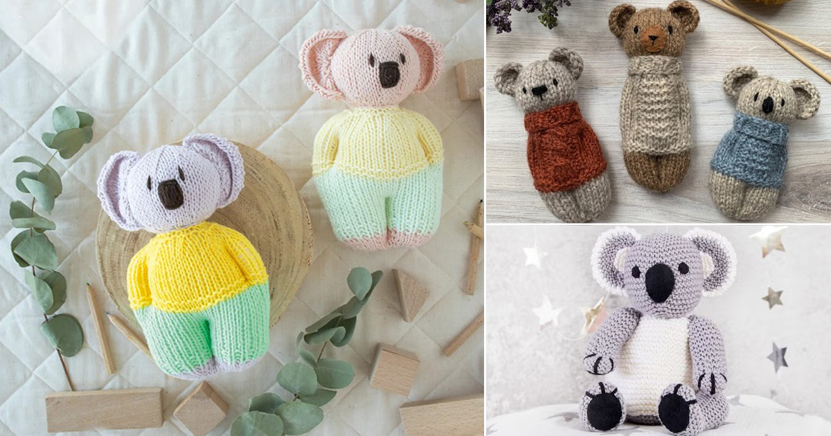 8 Koala Free Knitting Patterns ⋆ Bright Stuffs