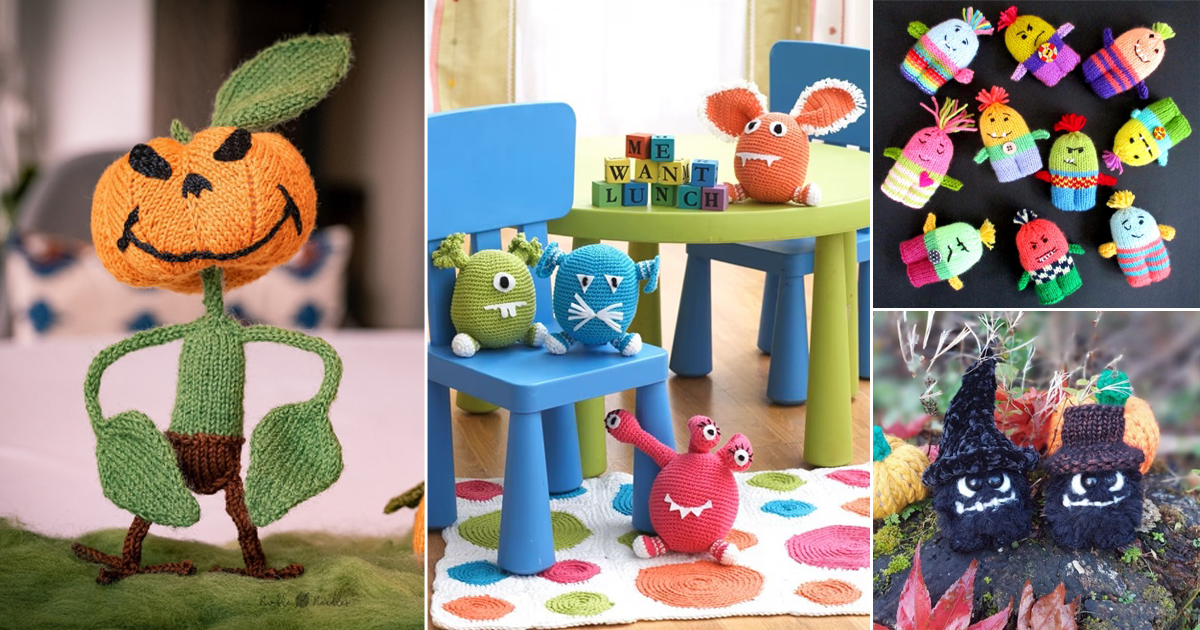 10 Tiny Monsters Free Knitting Patterns ⋆ Bright Stuffs