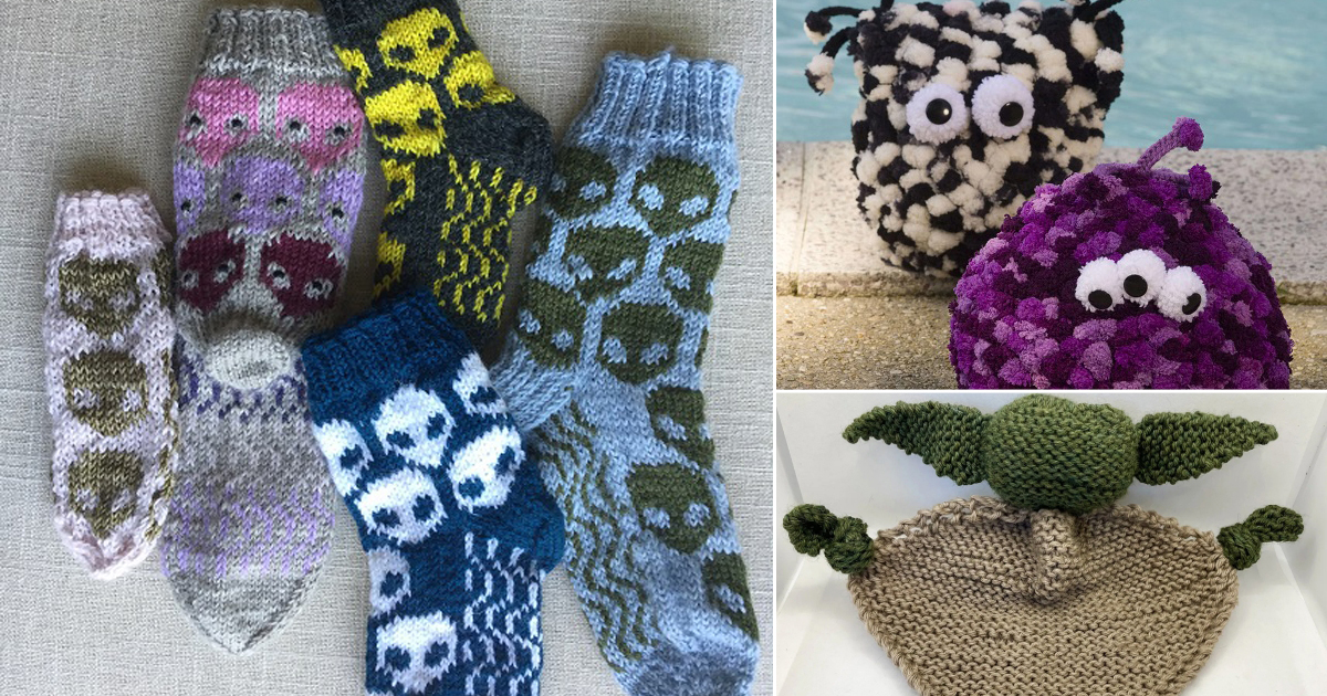 12 Unique Alien Free Knitting Patterns ⋆ Bright Stuffs