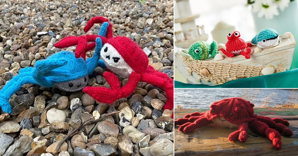 8 Knitted Crab Free Patterns ⋆ Bright Stuffs