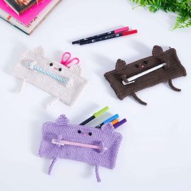 9 Knitted Pencil Case Free Patterns ⋆ Bright Stuffs