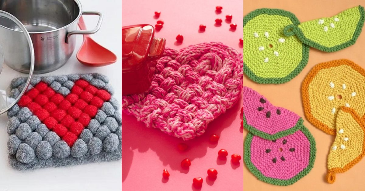 7 Knitting Trivet Free Patterns ⋆ Bright Stuffs