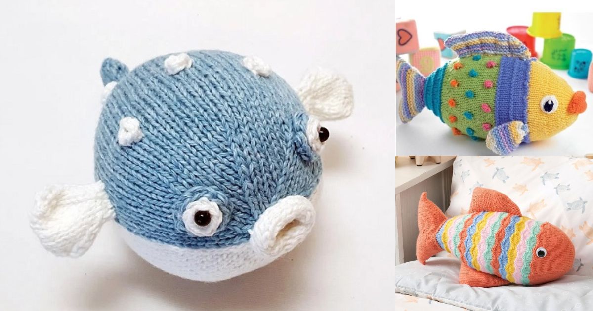 9 Knitted Fat Fish Free Patterns ⋆ Bright Stuffs