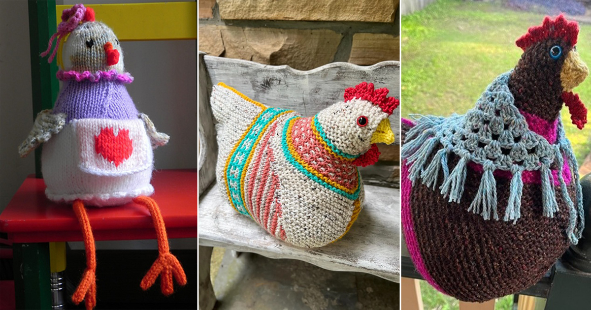 8 Emotional Support Chicken Free Knitting Patterns ⋆ Bright Stuffs
