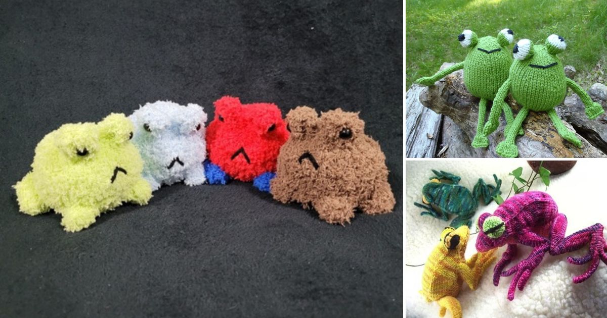 5 Group of Frogs Free Knitting Patterns ⋆ Bright Stuffs