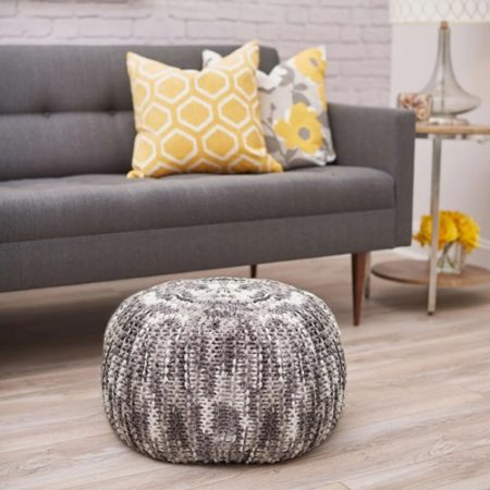 9 Knitted Pouffe Free Patterns ⋆ Bright Stuffs