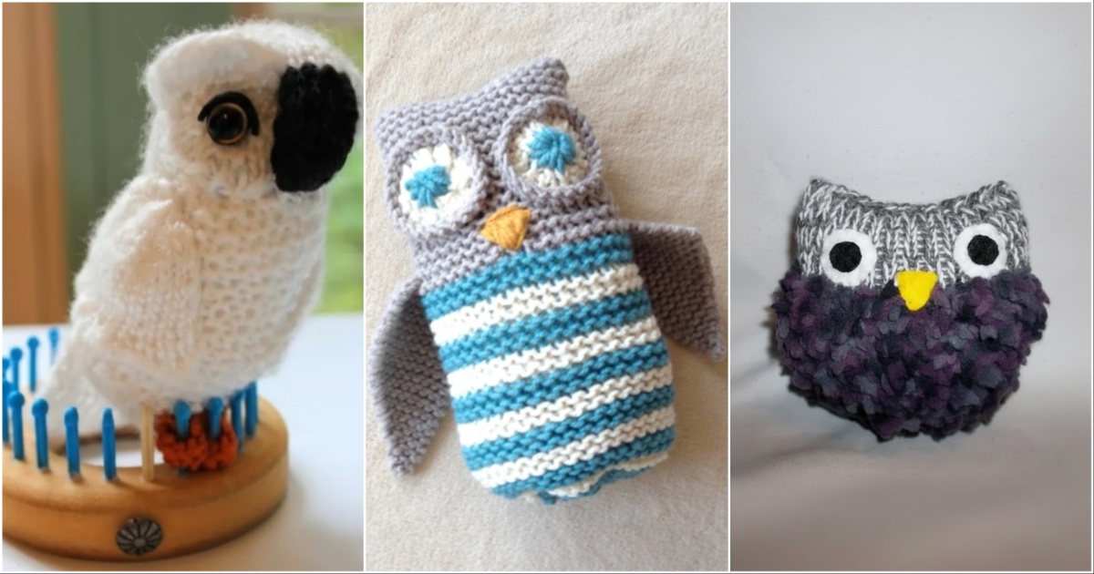 5 Loom Knitted Owl Free Patterns ⋆ Bright Stuffs