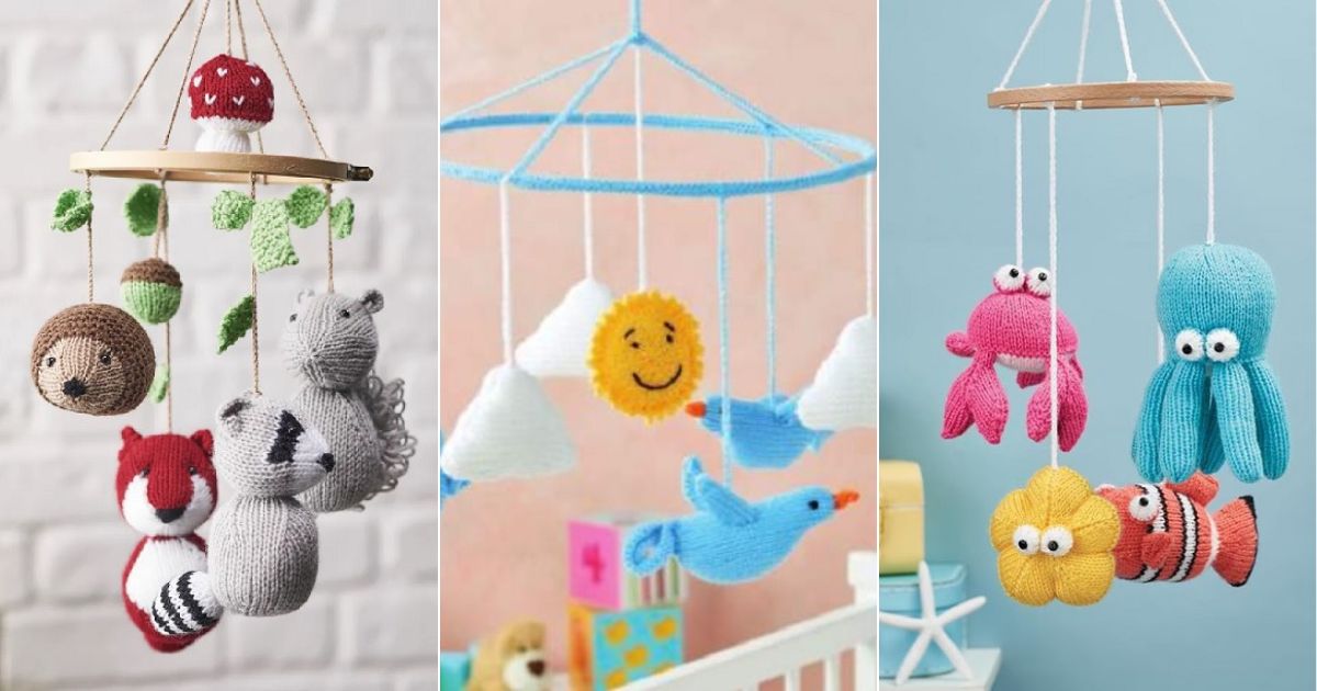7 Knitted Animal Mobile Free Patterns ⋆ Bright Stuffs