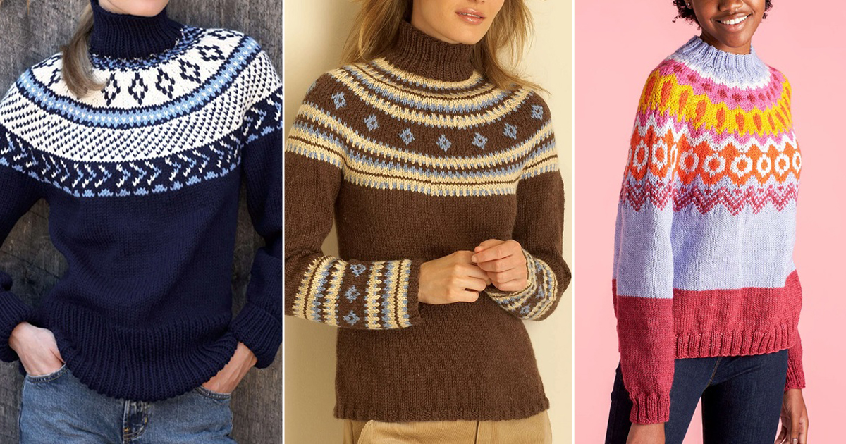 12 Knitted Fair Isle Sweater Free Patterns ⋆ Bright Stuffs