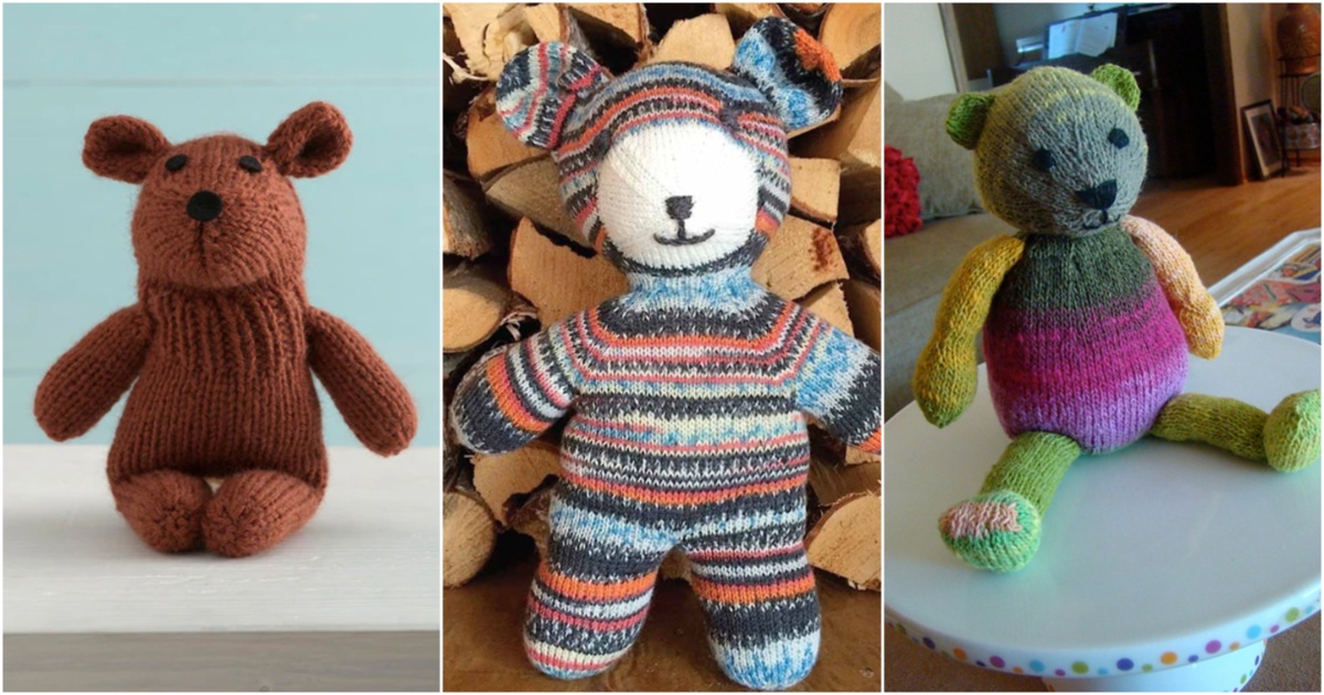 5 Sock Teddy Free Knitting Patterns ⋆ Bright Stuffs