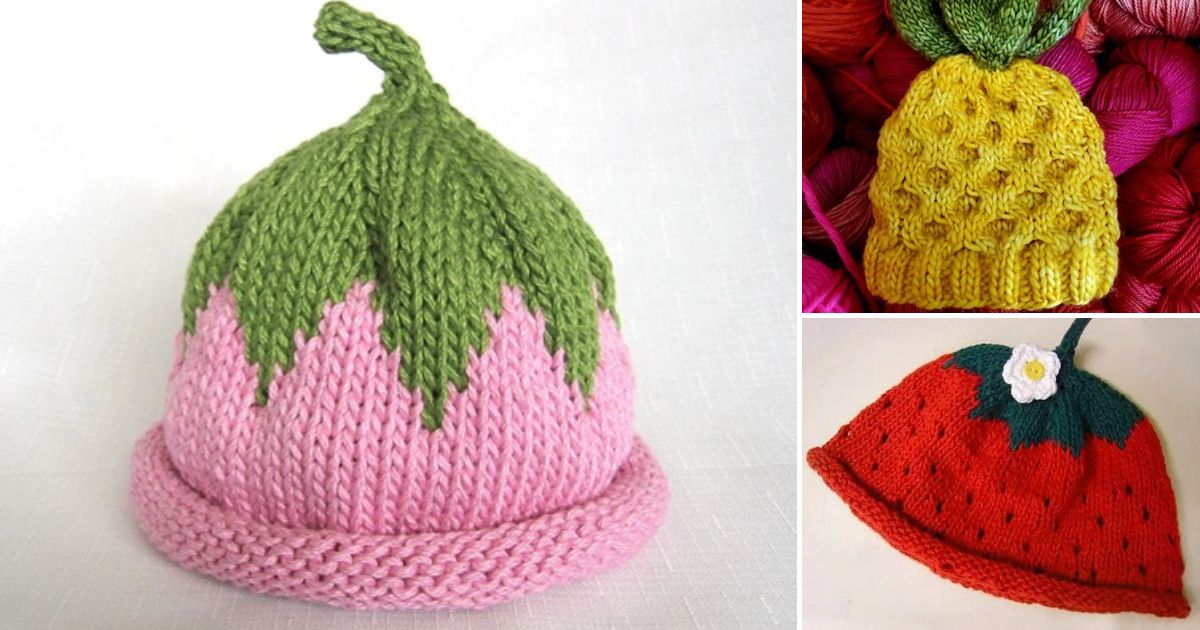 7 Fruit Hat Free Knitting Patterns ⋆ Bright Stuffs