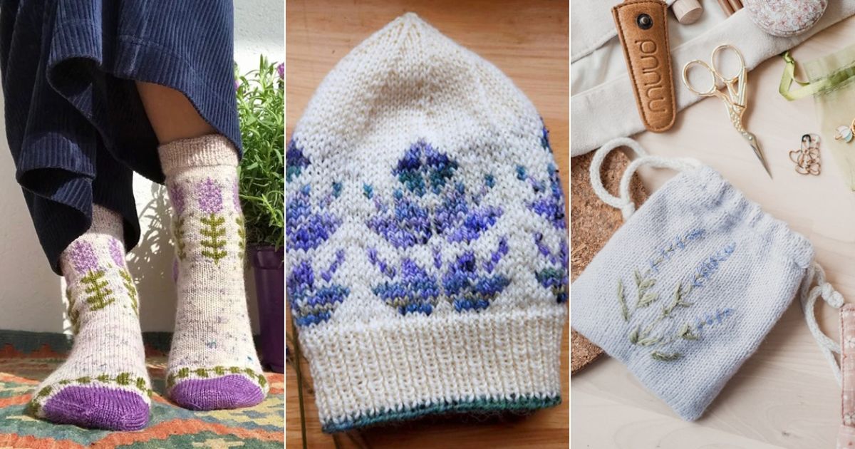 7 Unique Lavender Free Knitting Patterns ⋆ Bright Stuffs