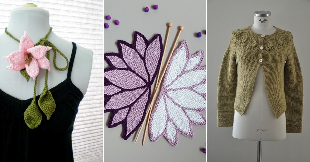 6 Unique Lilies Free Knitting Patterns ⋆ Bright Stuffs